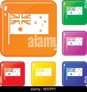 Australian flag set color collection Stock Vector Image & Art - Alamy