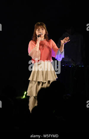 Japanese singer-songwriter Maco performs during the "Best Love MACO ...