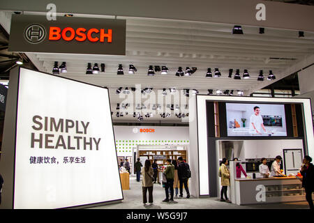 --FILE--People visit the stand of Bosch during an expo in Shanghai ...