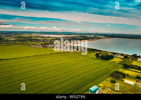 Landscape aerial view of Donabate region in Dublin county, Ireland ...