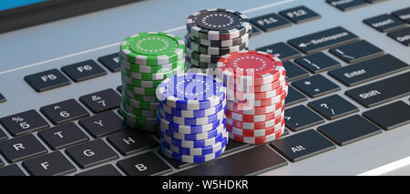 Online Internet casino app, poker card and chip on the phone, gambling ...