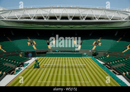 Number one court, Wimbledon. Empty, prior to commencement of the annual ...