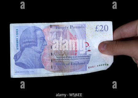 Twenty pound note Portrait of Adam Smith 1723 until 1790 Stock Photo ...