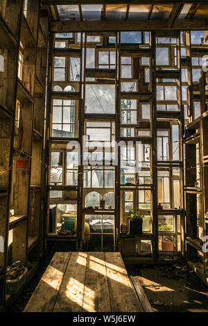recycled window greenhouse at the skip garden Tapper Walk Kings Cross ...