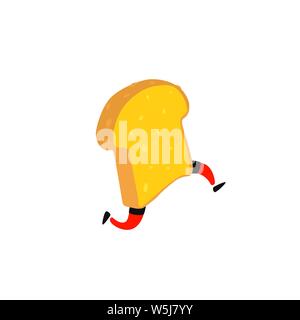 Sandwich Run- A Cartoon Illustration of a Sandwich Running Stock Vector ...