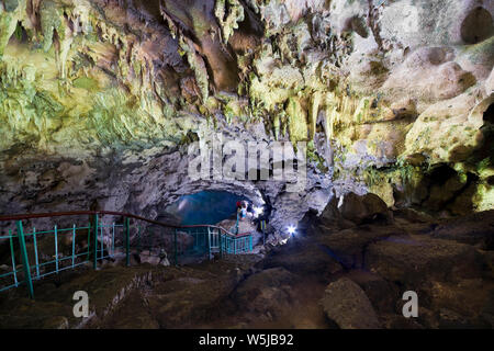 Los Tres Ojos - series of three lakes located in limestone cave in ...