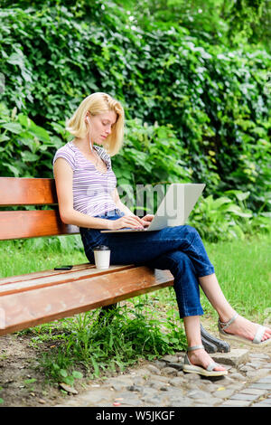 agile business blogging. modern communication technology. woman blogger ...