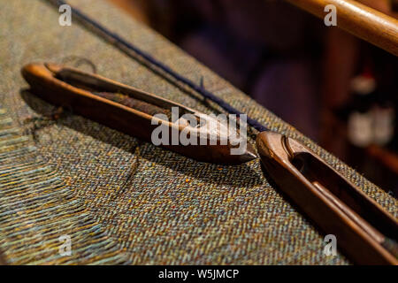 traditional weaving loom and shuttle for Tweed weaving Stock Photo - Alamy