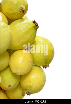 lot of guava in basket isolated on white Stock Photo - Alamy