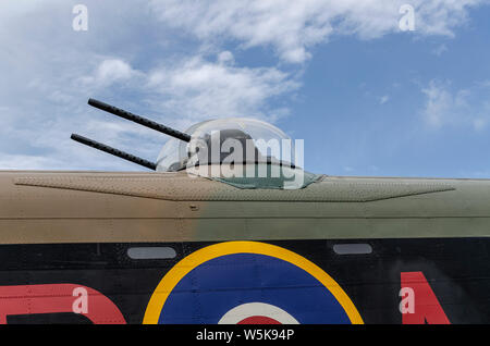 Fuselage and upper gun turret of a World War 2 Lancaster bomber ...