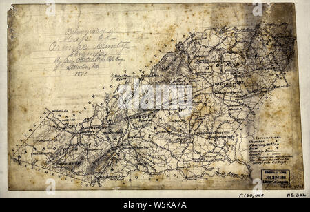 Preliminary map of Orange County, Virginia Stock Photo - Alamy