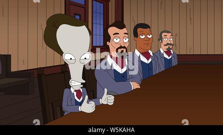 AMERICAN DAD!, Roger (left, voice: Seth MacFarlane), Steve Smith (right ...