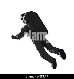 flying astronaut from behind, isolated on white background Stock Photo ...