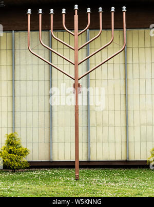 Lit menorah outdoor. Lighting menorah outside is actually a natural fit ...