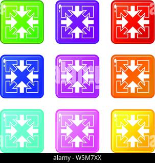 Collection of full screen and exit full screen icons. Arrow mark icons ...