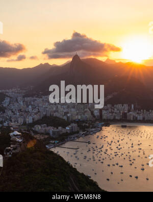 Sugarloaf Mountain and Botafogo Bay frame the entrance to Guanabara Bay ...