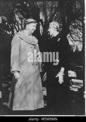 Eleanor Roosevelt and Clare Booth Luce meet in Rome, Italy, in 1961, a ...