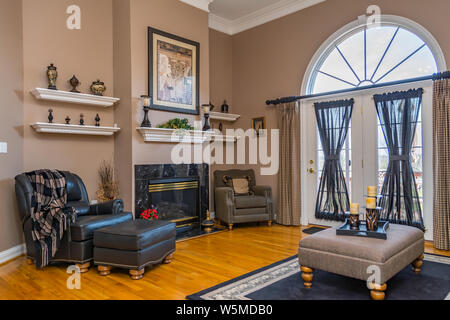 An American living room for a middle class family from the 1930's Stock ...
