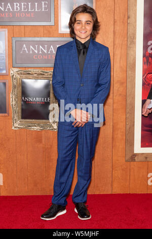 Luca Luhan attends the Annabelle Comes Home premiere on June 20, 2019 ...