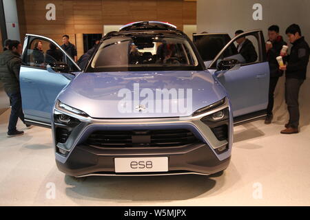 Nio ES6 electric SUV on display at the 2023 Shanghai Auto Show Stock ...