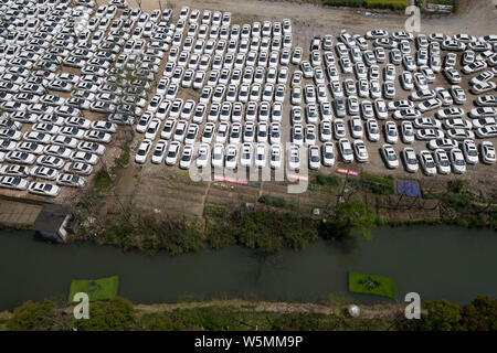 Broken and abandoned electric vehicle (EV) of Chinese car-sharing ...