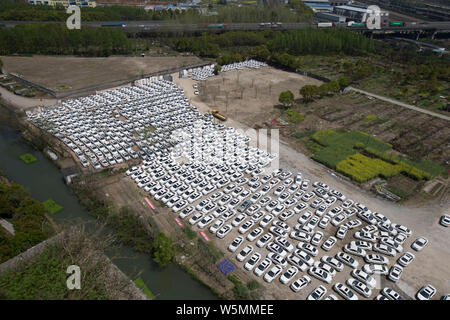 Broken and abandoned electric vehicle (EV) of Chinese car-sharing ...