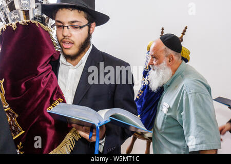 Miami Beach Florida,ceremony,completion,new Sefer Torah,rabbi,rebbe ...