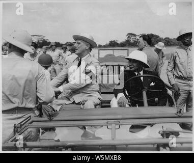 Franklin D. Roosevelt and President Edwin Barclay of Liberia Stock ...