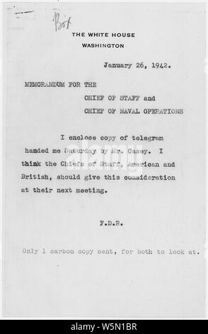 Franklin D. Roosevelt to Chief of Staff Stock Photo - Alamy