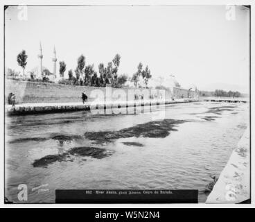 Damascus (Esh-Sham). River Abana (El-Barada). 1900, Syria, Damascus ...