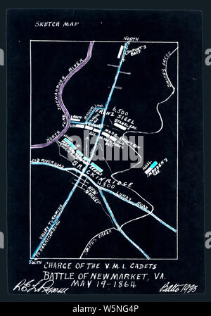 Civil War Maps 0248 Charge of the VMI cadets battle of New Market Va ...