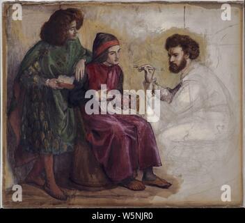 Dante Gabriel Rossetti - Giotto Painting the Portrait of Dante Stock ...