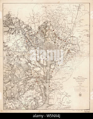 Map of N.E. Virginia, showing forts and roads Stock Photo - Alamy