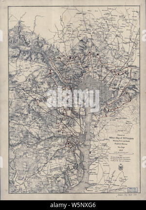Map of N.E. Virginia, showing forts and roads Stock Photo - Alamy