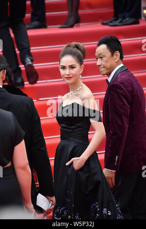 Taiwanese actress Hannah Quinlivan, left, the wife of Taiwanese singer ...