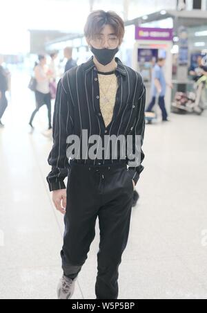 Singer and rapper Cai Xukun of Chinese boy group Nine Percent arrives ...