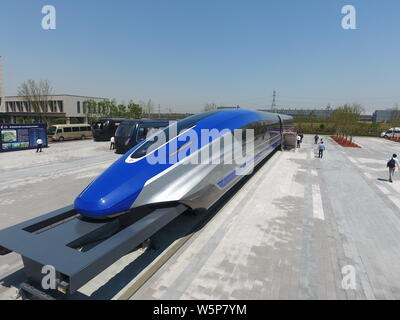 A 600 km/h maglev train developed by CRRC Qingdao Sifang Co Ltd, a ...