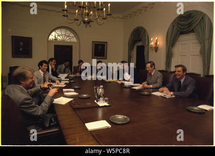 Jimmy Carter and White House aides Jordan Hamilton Rex Grannum with ...