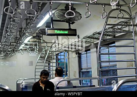 indicator inside local train Mumbai Maharashtra India Asia Stock Photo ...