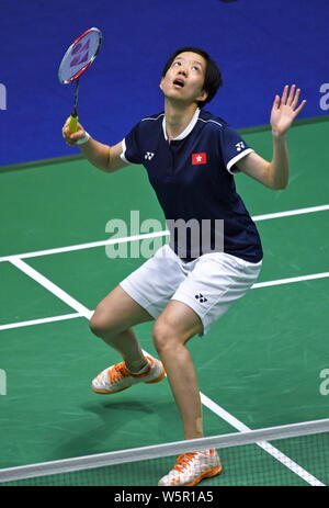 An Se Young, of South Korea, returns a shot to Chen Yu Fei, of China, during their Women's ...