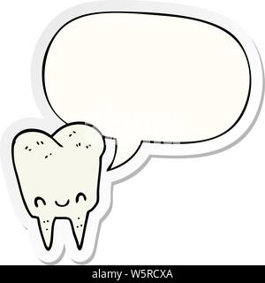 cartoon tooth with speech bubble sticker Stock Vector Image & Art - Alamy