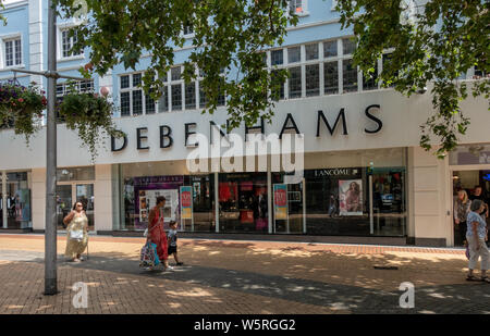 Chelmsford Debenhams department store entrance & shop front window ...