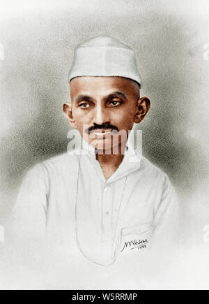Mahatma Gandhi, portrait, India, June 1921, old vintage 1900s picture ...