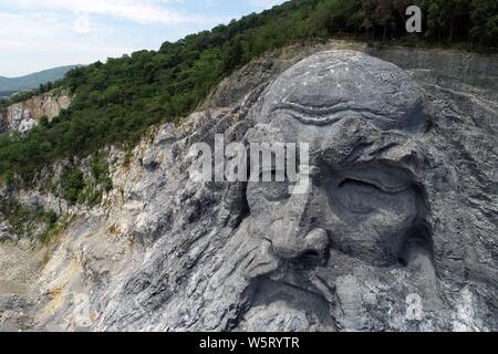 The giant sculpture of Fuxi, a culture hero in Chinese legends and ...