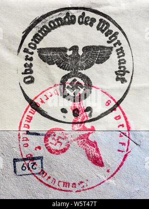 German censor marks on wartime mail Stock Photo - Alamy