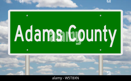 Rendering of a green road sign for Adams Morgan in Washington DC Stock ...