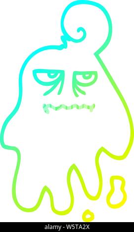 cold gradient line drawing of a spooky cartoon ghost Stock Vector Image ...