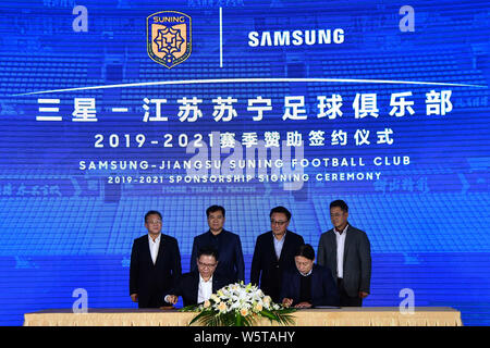 View of the 2019 - 2021 Sponsorship Signing Ceremony for Samsung ...