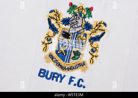 Close up of Bury Football Club home kit Stock Photo - Alamy