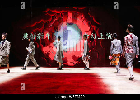 Models display new creations during the OPPO Fantasy New Year Big Show ...